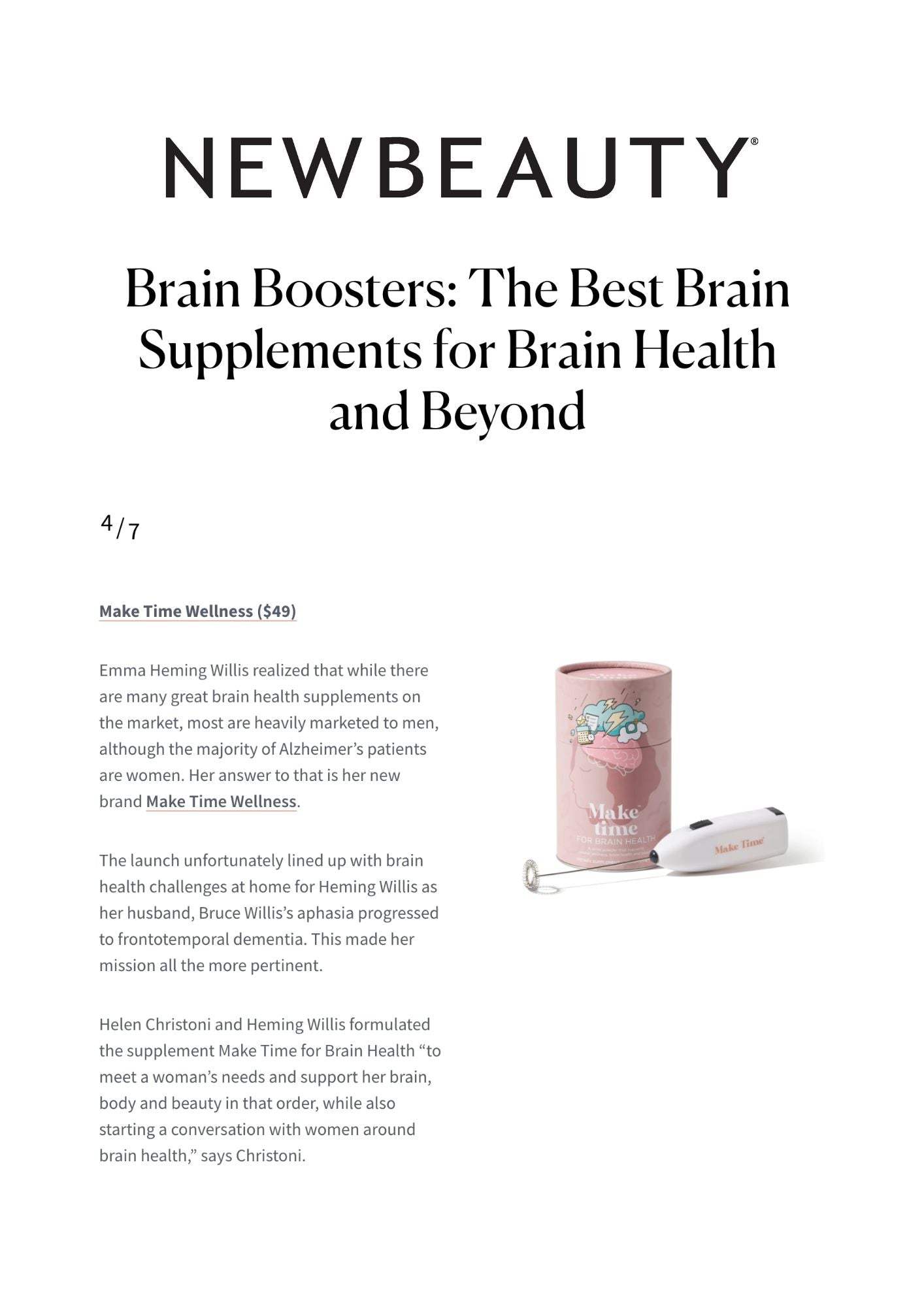 New Beauty Magazine – Make Time Wellness