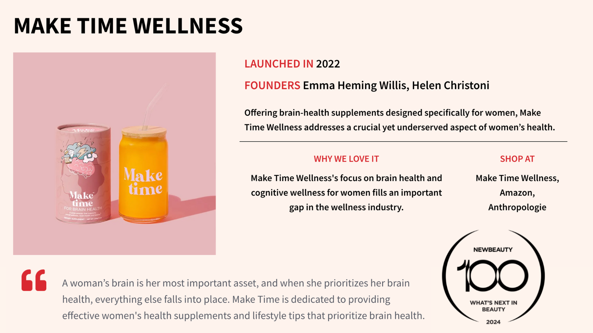 NewBeauty 100 List – Make Time Wellness